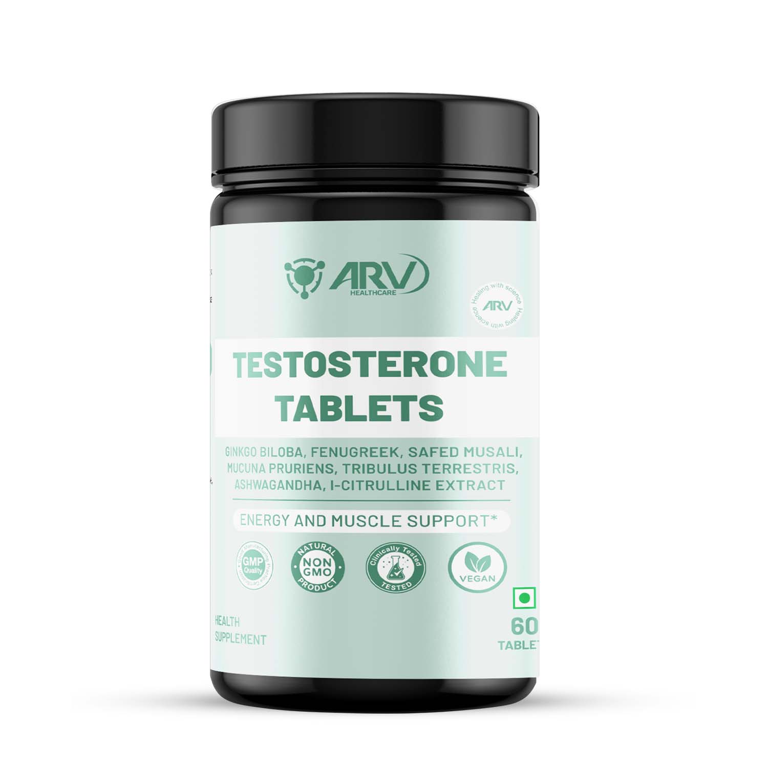 ARV Healthcare Plant-Based Testosterone Booster for Strength (60 TABLT